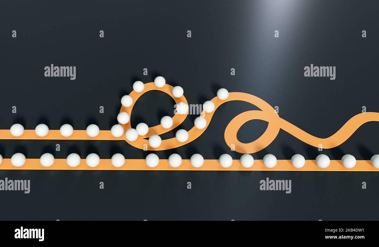 Straight line verses winding route. Path to success. Business strategic ...