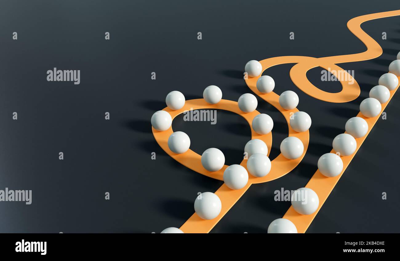 Straight line verses winding route. Path to success. Business strategic ...