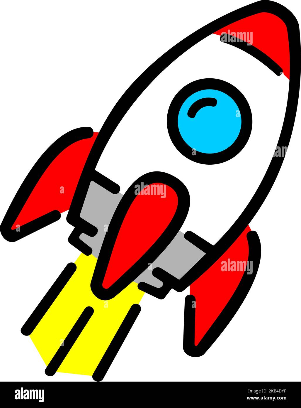 SPACE ROCKET CARTOON WITH COLORS, ISOLATED DRAWING Stock Vector Image ...