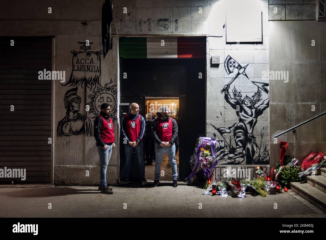 Casapound far-right wing militants gather in front of former MSI ...