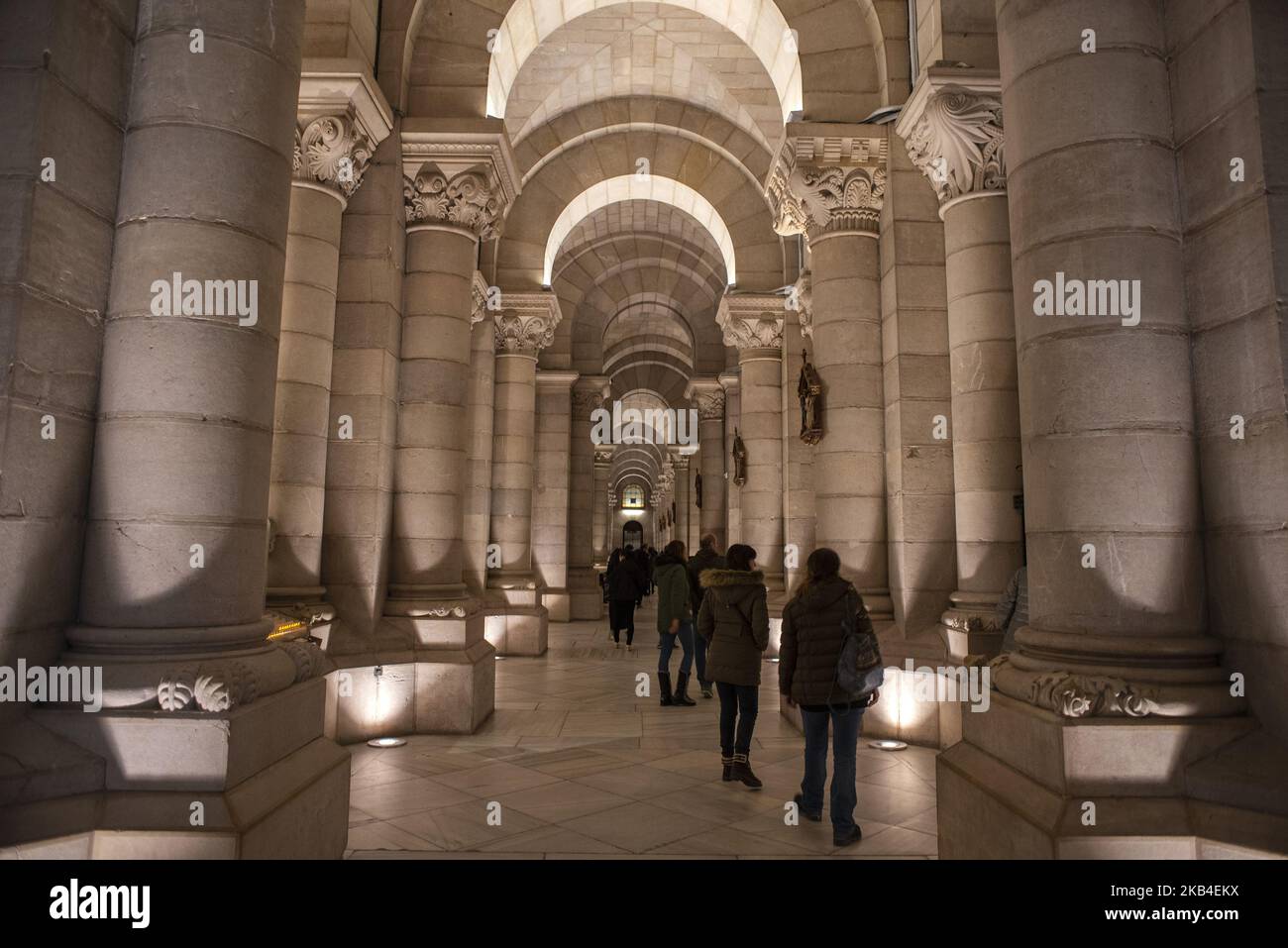 Interior of the crypt of the Almudena Cathedral in Madrid, Spain, on 10 ...