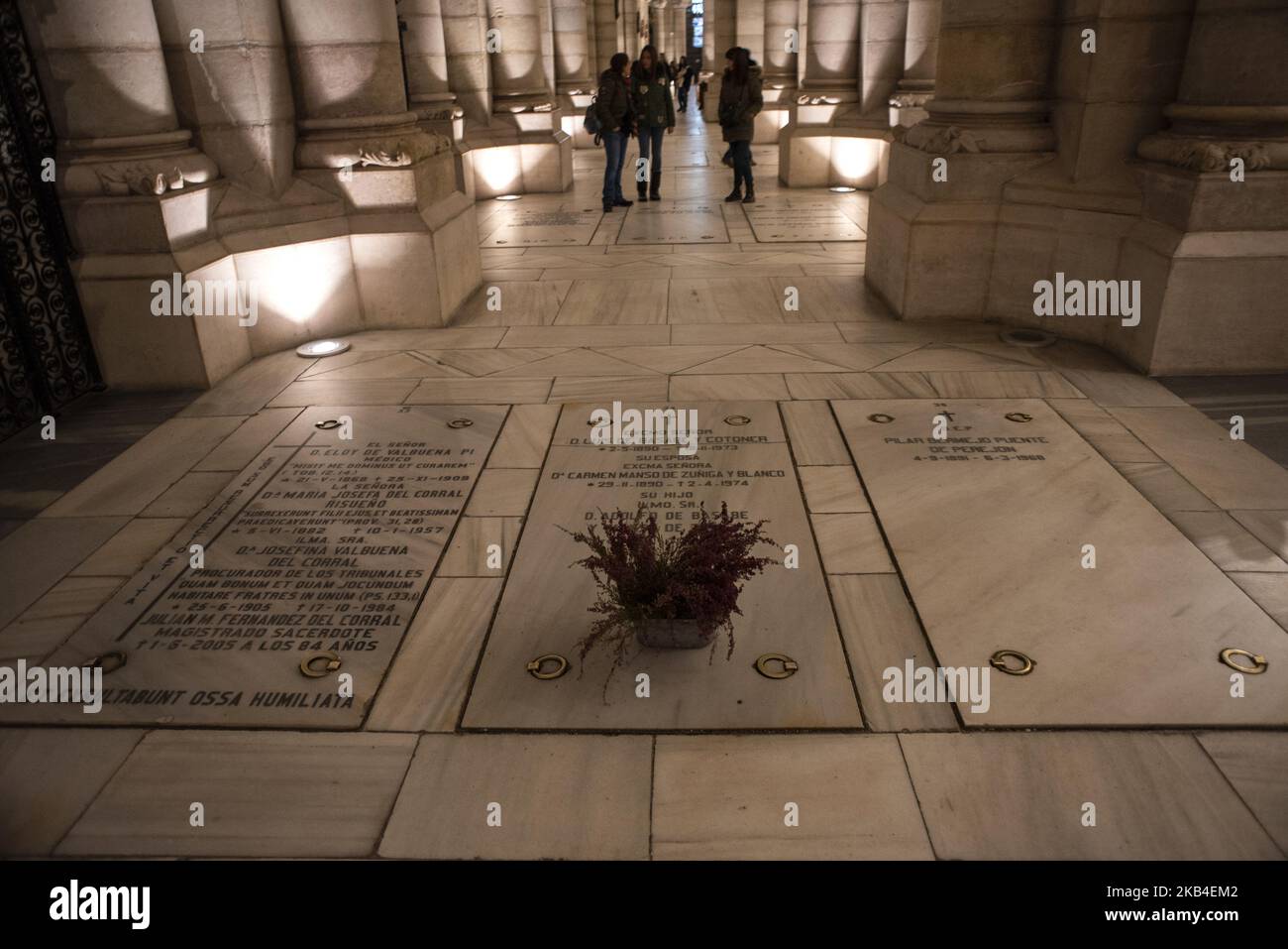 Some of the tombs of the Interior of the crypt of the Almudena ...