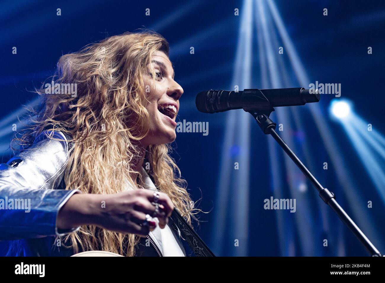 the singer Miriam Rodriguez during her performance in Madrid, Spain ...