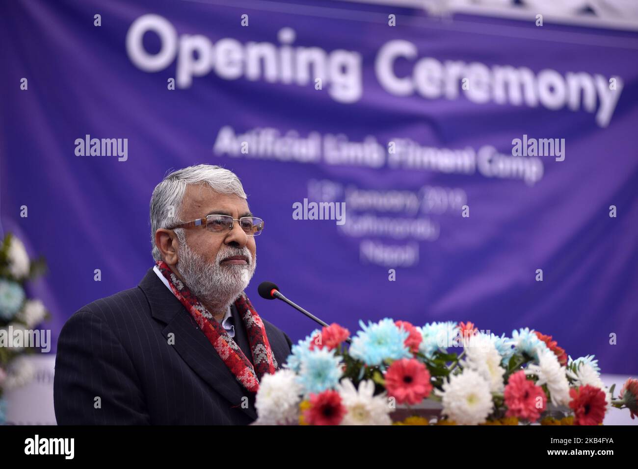 Director of BMVSS Satish Mehta giving speech during Artificial limb ...