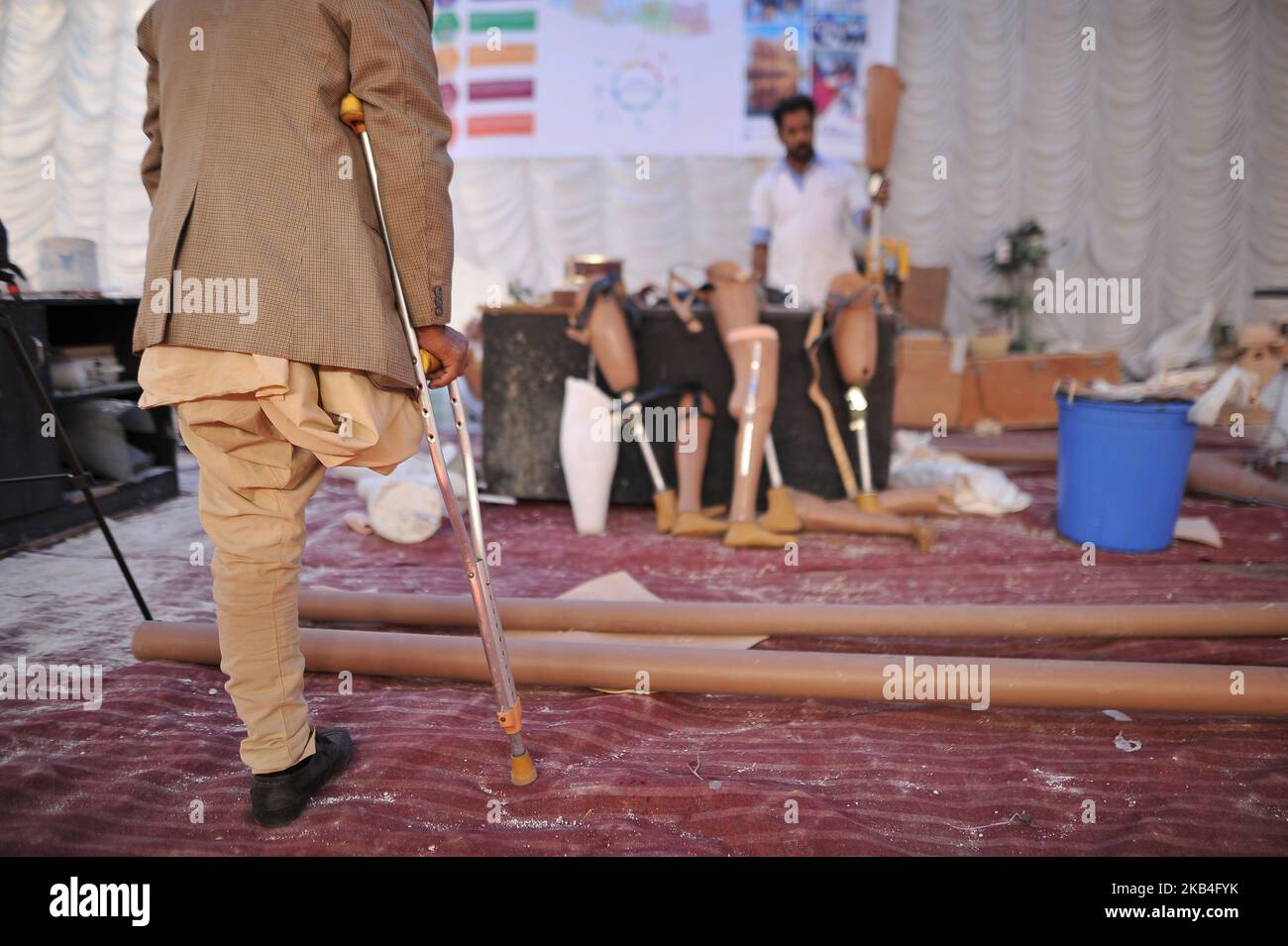 70yrs old Sher Bahadur Mahadev observes newly Artificial Limb to be ...