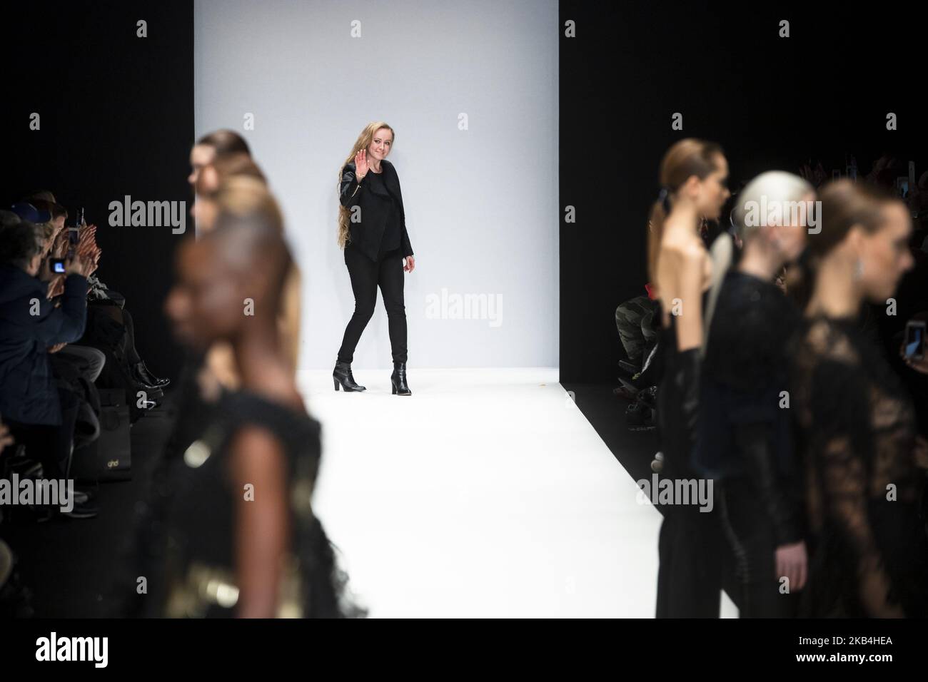 Fashion Designer Irene Luft greets the guests at the end of her Fashion ...