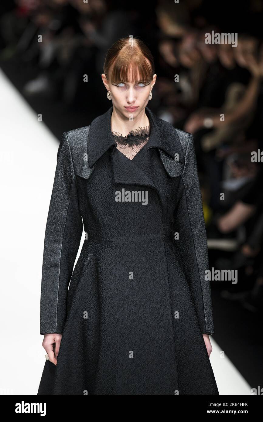 A model walks the runway at Irene Luft Fashion Show during Mercedes ...