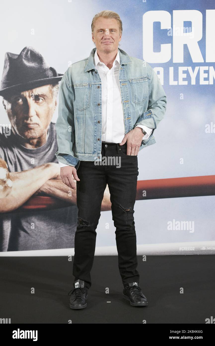 Dolph Lundgren attends the Creed II photocall at Villamagna Hotel in Madrid, Spain on January 18 ...