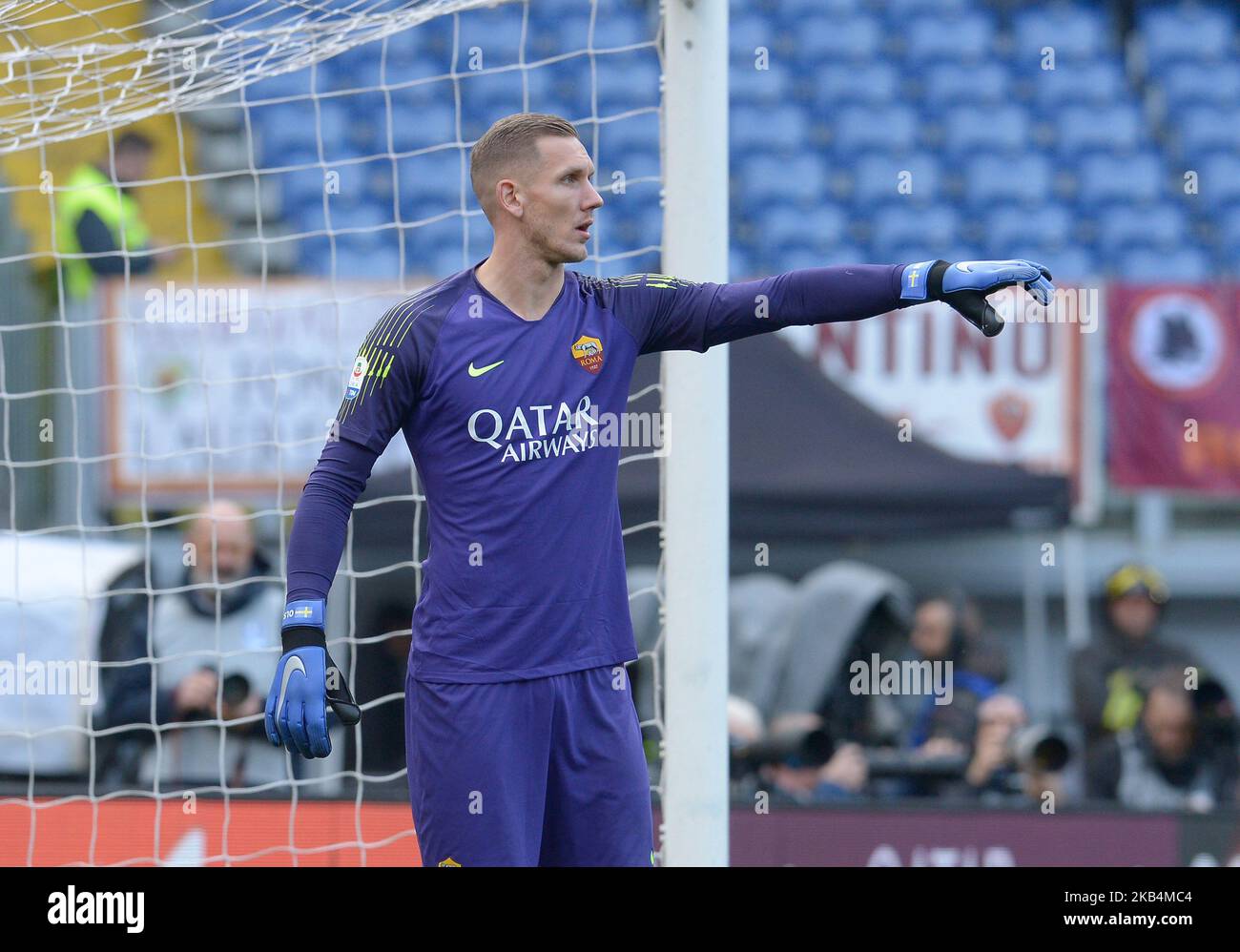 Robin Olsen during the Italian Serie A football match between A.S. Roma ...