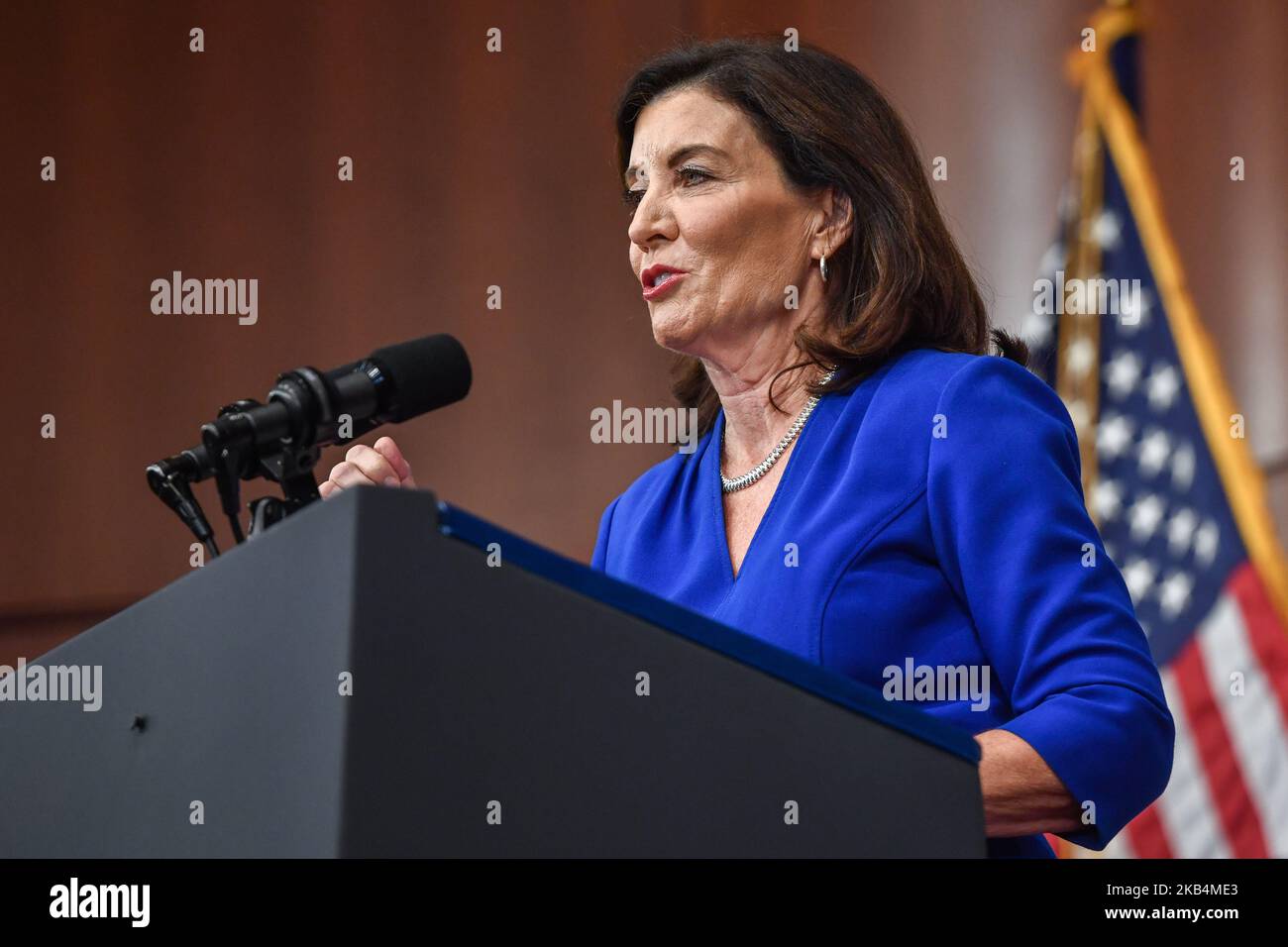 New York, USA. 03rd Nov, 2022. Governor Kathy Hochul speaks at an event ...
