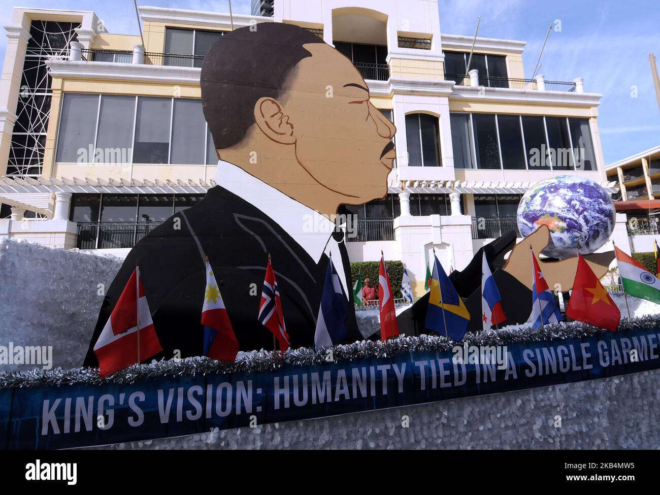 A float is seen in the annual Dr. Martin Luther King Jr. Day Parade on ...