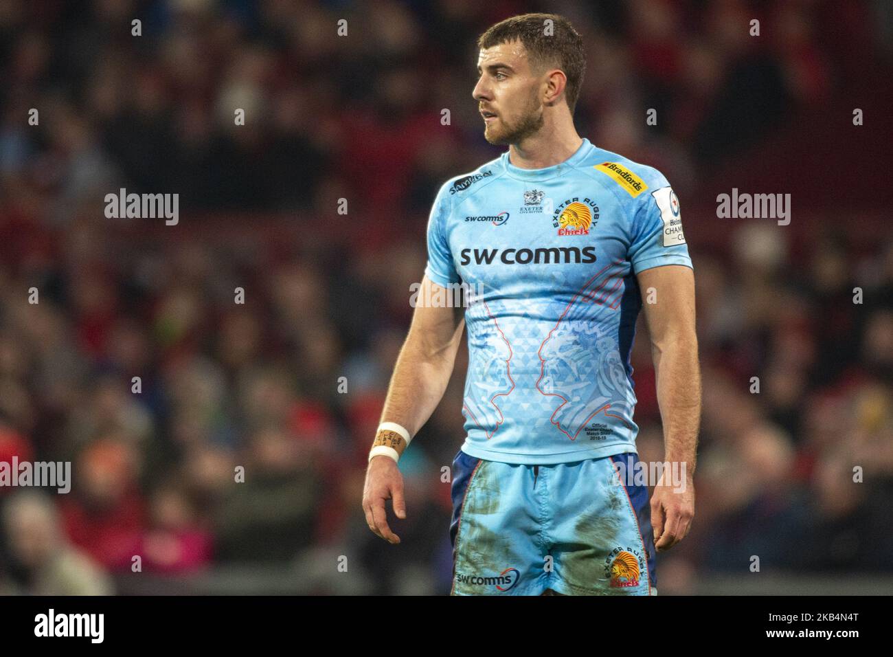 Ollie Devoto of Exeter looks on during the Heineken Champions Cup match ...