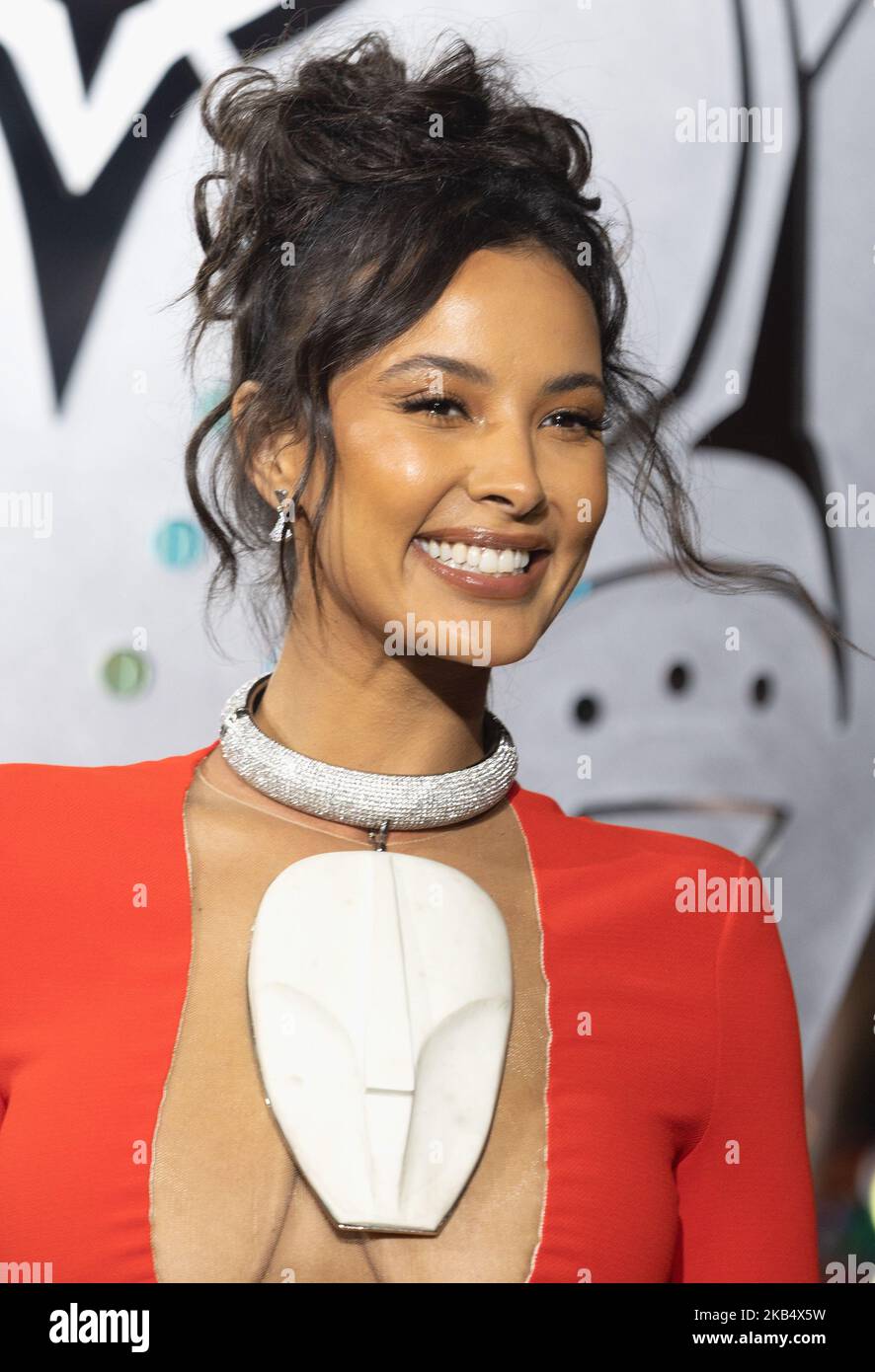 Maya Jama attending the European premiere of Black Panther: Wakanda ...