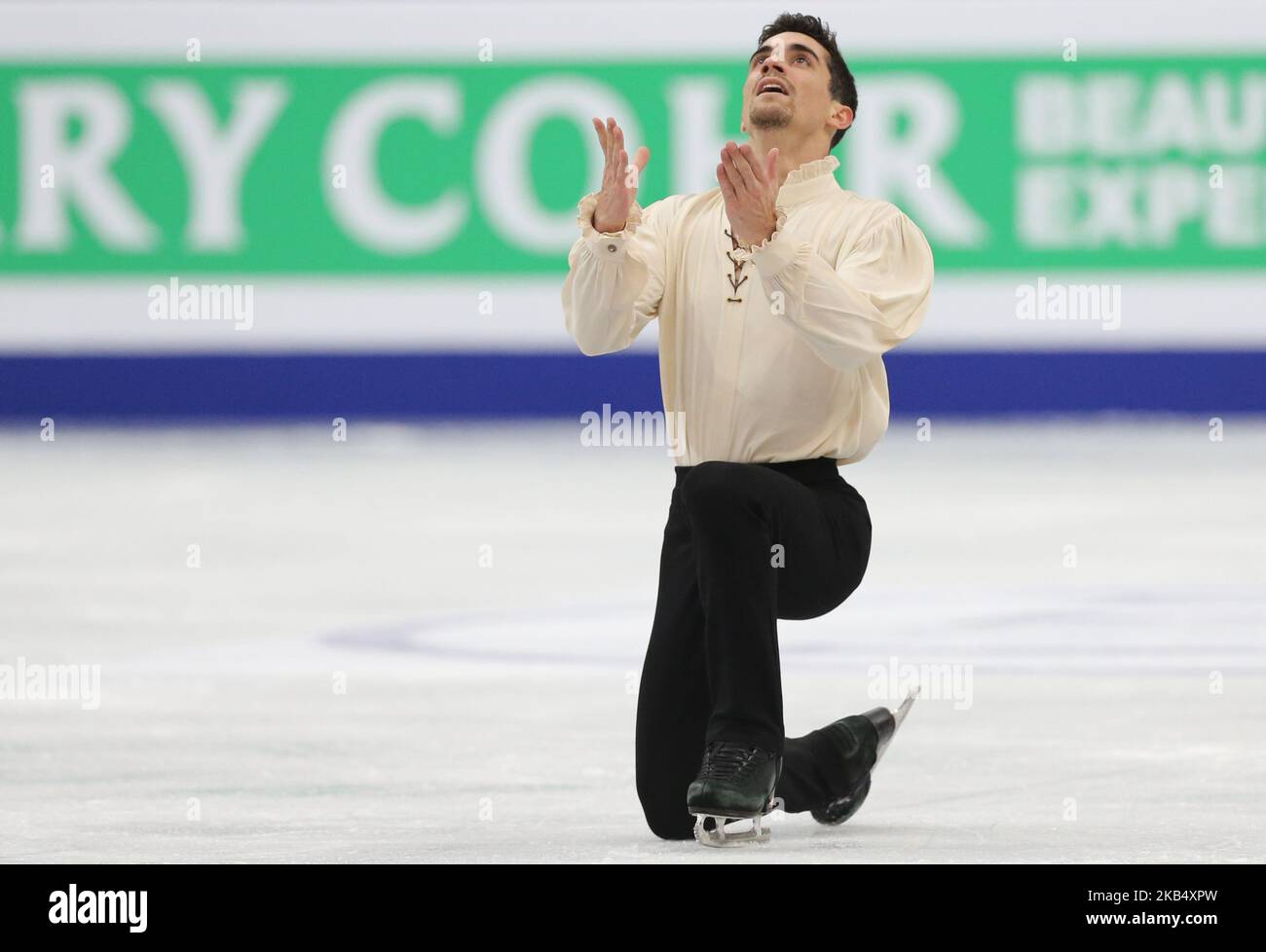 Javier Fernandez of Spain competes in the Men's Free Skating during day ...