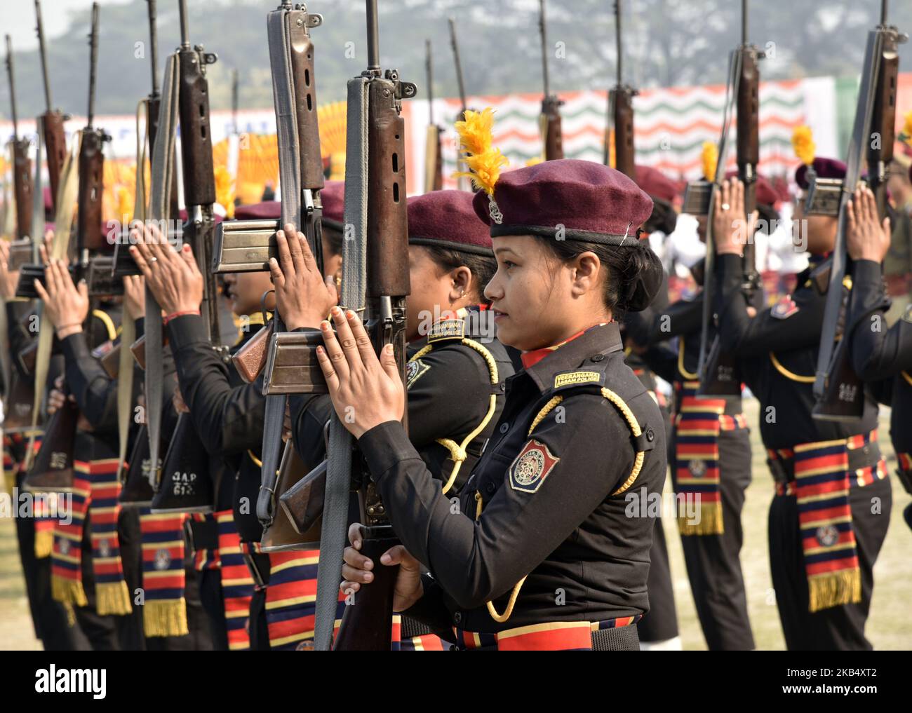 Women commandos of Assam police 'Virangana' personnel during the 70th ...