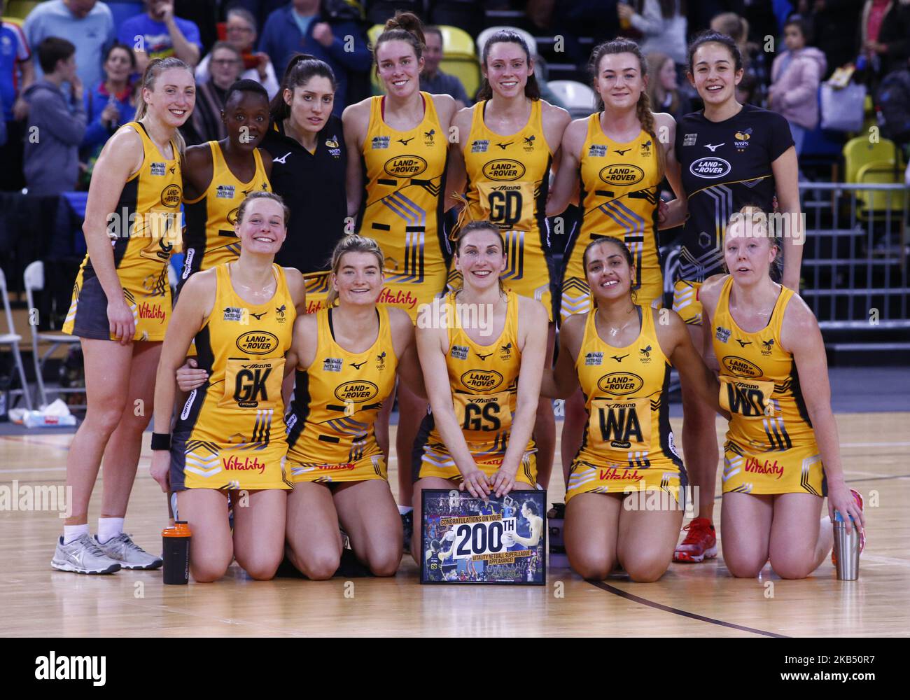 Wasps Netball Team shoot during Vitality Netball Super League Round 3 ...