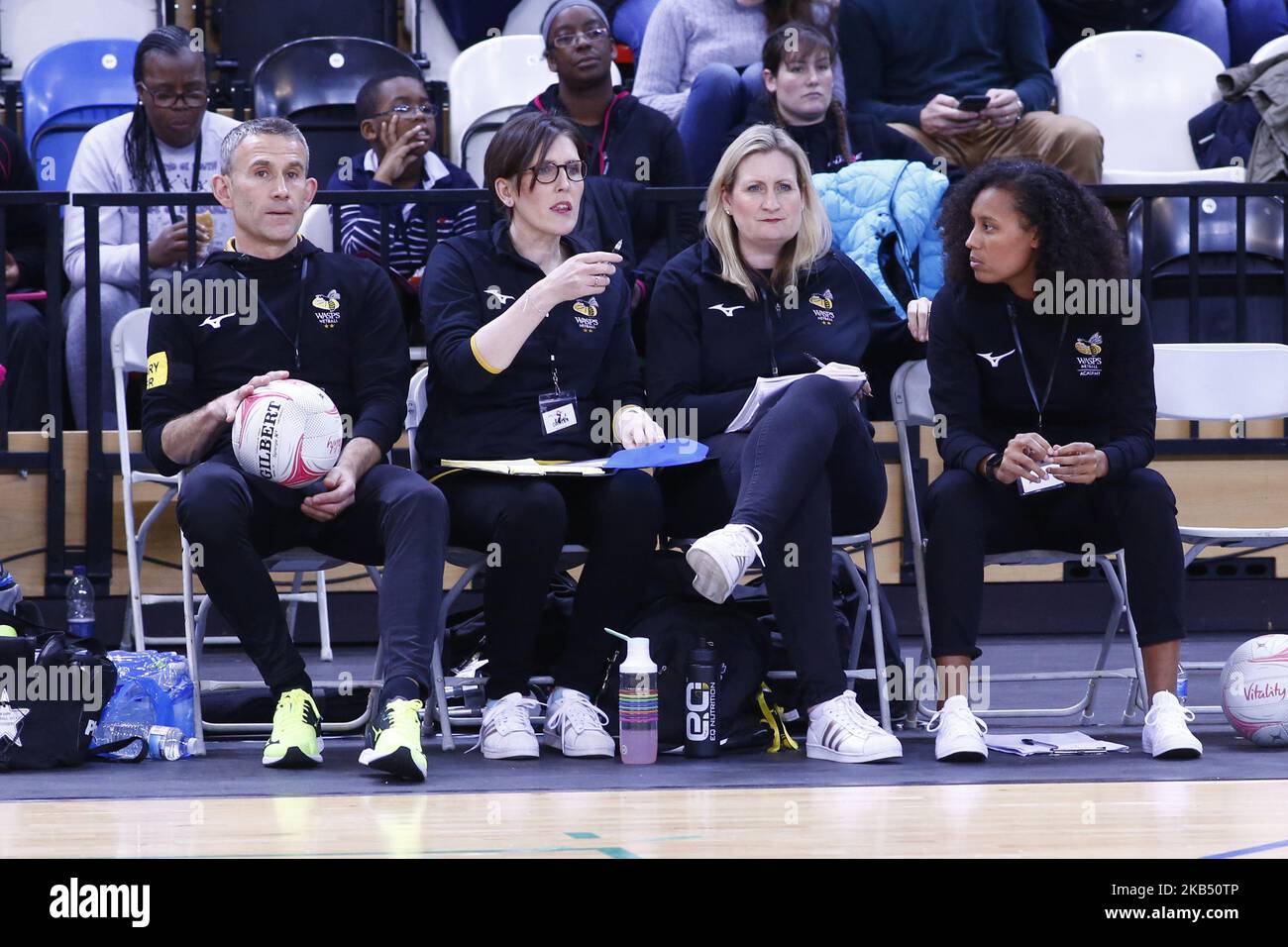 L-R Andrew Holbrook Physiotherapist Wasps NetballSarah Taylor Franchise ...