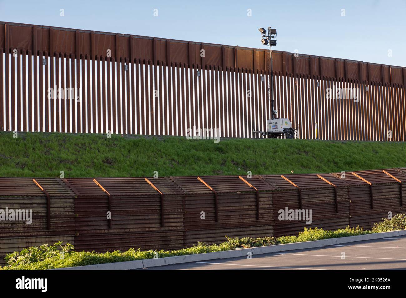 The USA border wall West if the San Ysidro border crossing in San Diego ...