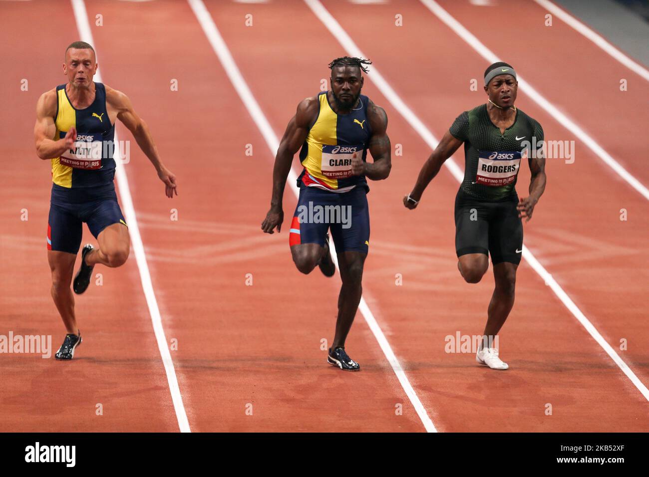 From left to right : Richard Kilty (Gbr), Everton Clarke (Jam), Mike ...