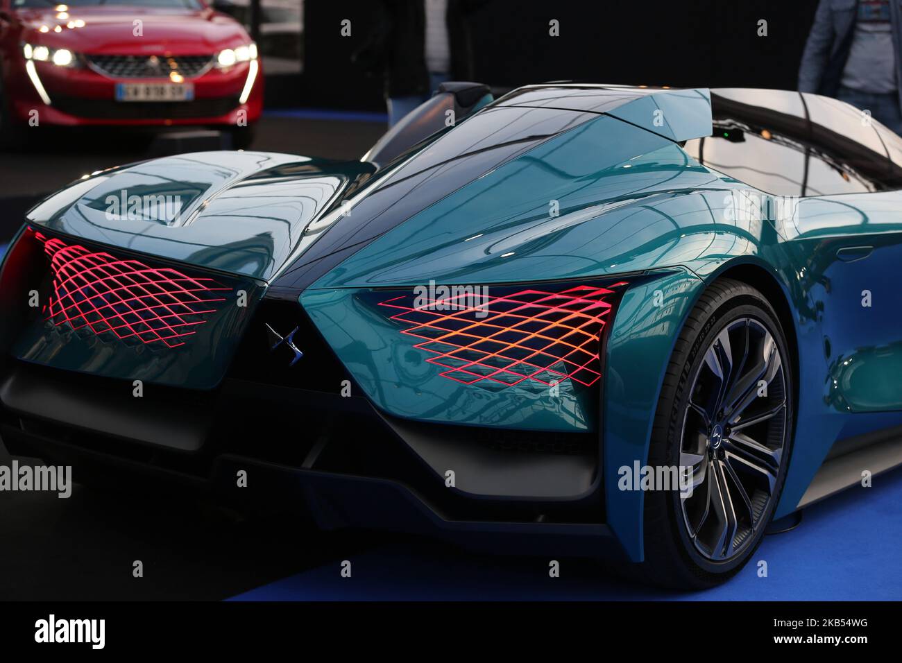 A DS X E-Tense concept-car is displayed during the press day of the ...