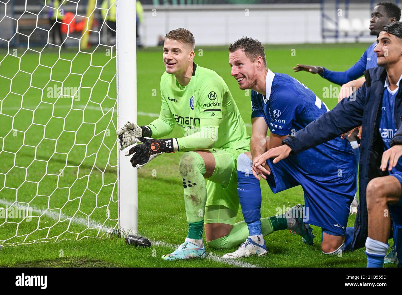 Gent , Belgium . 03/11/2022, Players of Gent pictured celebrating after ...