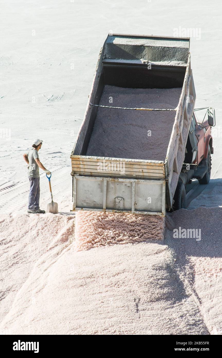 Salt industry, La Pampa, patagonia Argentina Stock Photo - Alamy