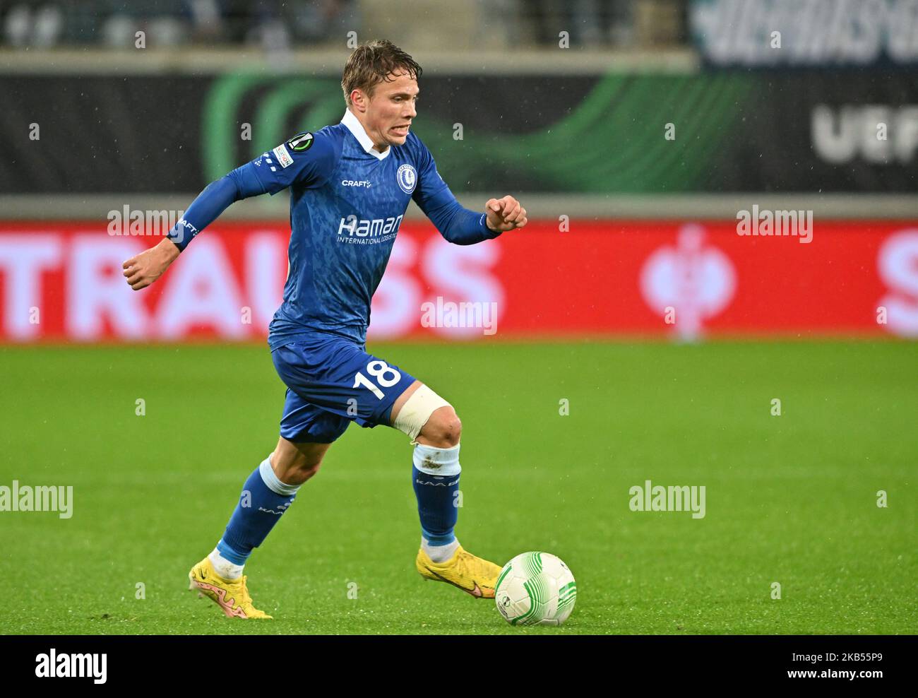 Gent , Belgium . 03/11/2022, Matisse Samoise (18) of Gent pictured ...