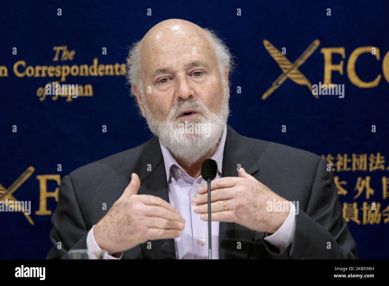 Rob Reiner, Director, Producer and Actor, addresses a news conference ...