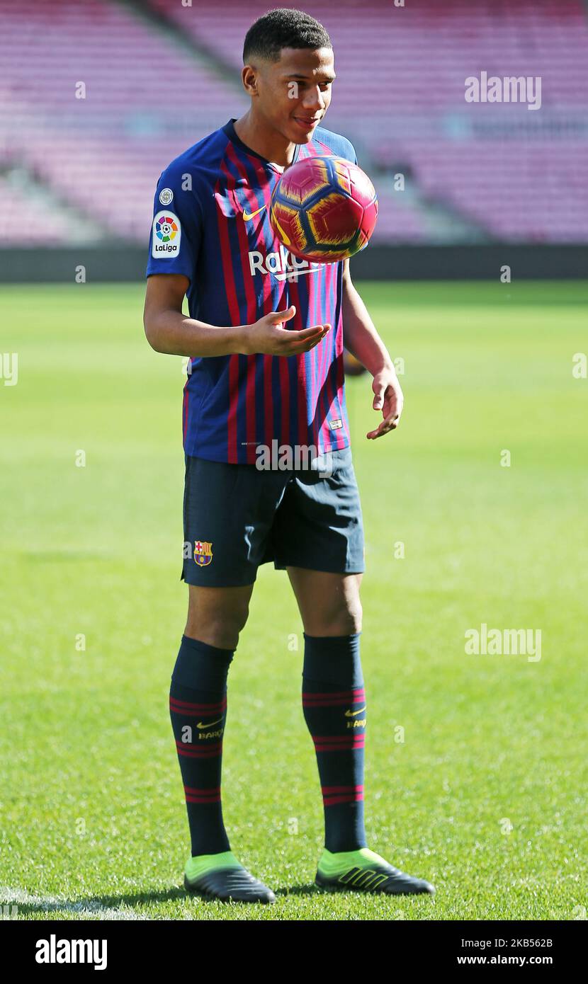 Presentation of Jean Clair Todibo as a new player of FC Barcelona, on ...