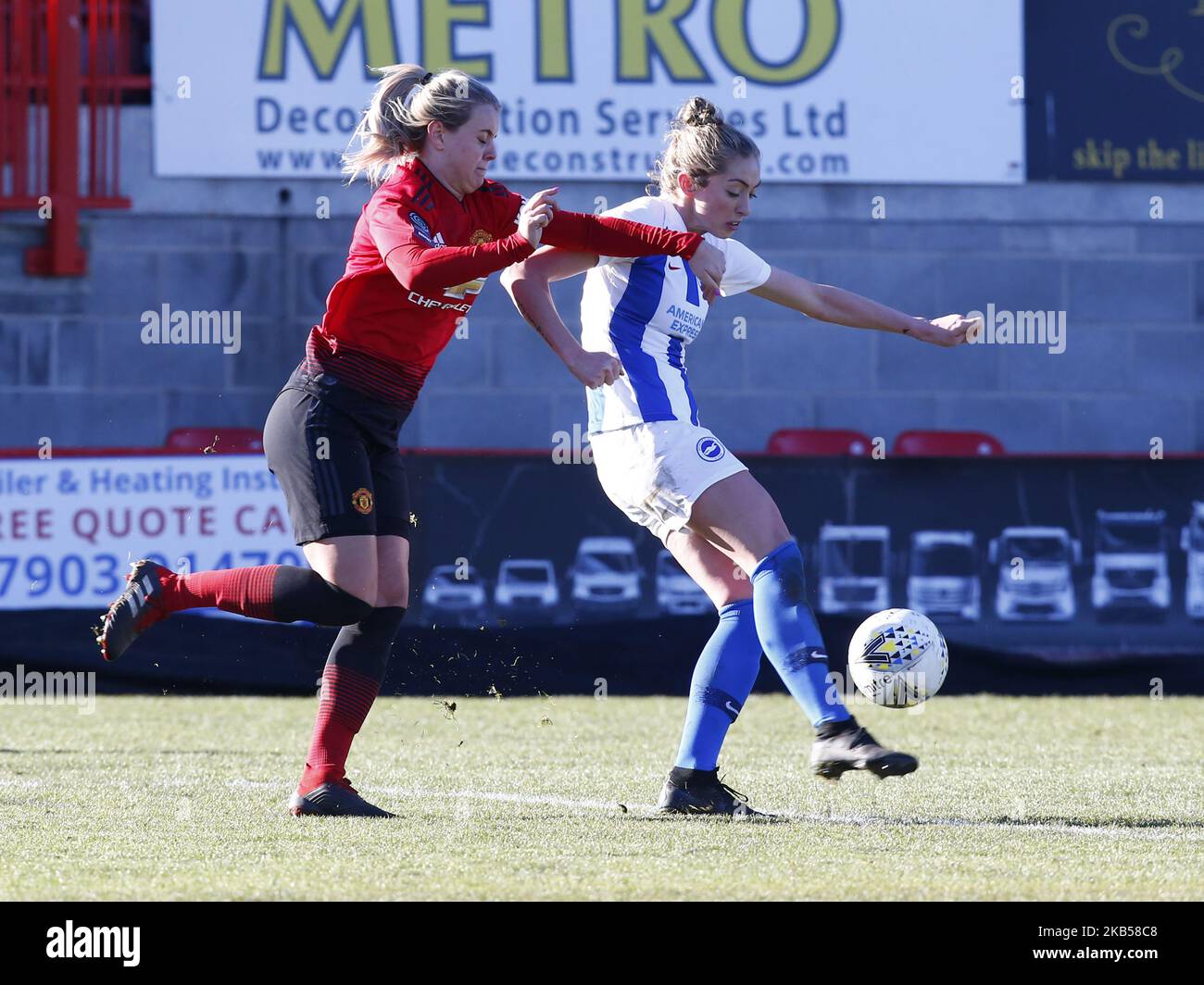 L-R Mollie Green of Manchester United Women and Megan Connolly of ...