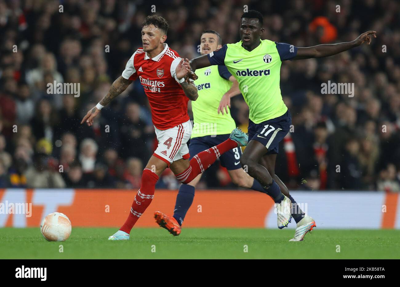 London, England, 3rd November 2022. Ben White of Arsenal and Cheick ...