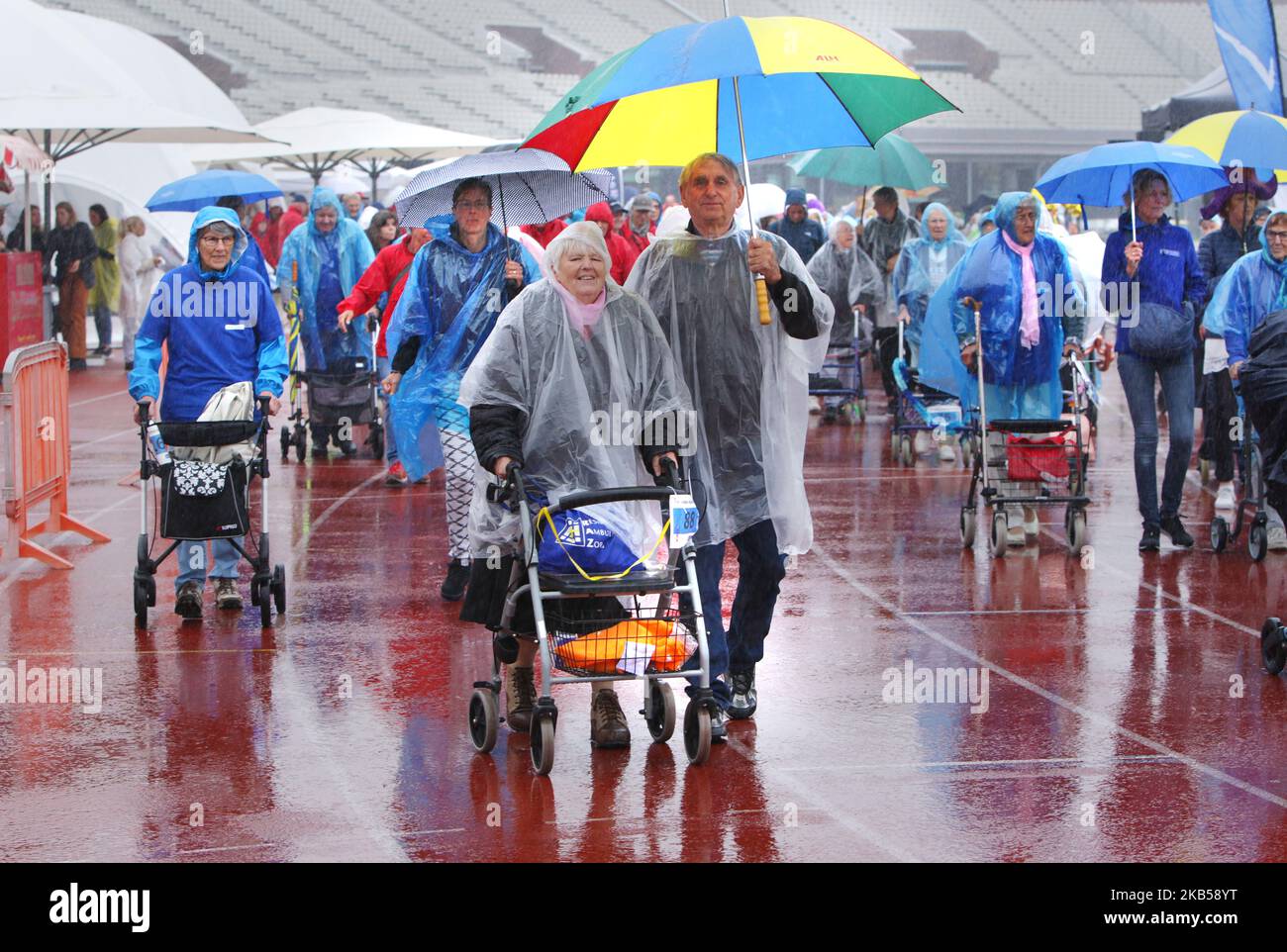 Pensioners take part in the Annual Roller Walker Race at the Olympic ...