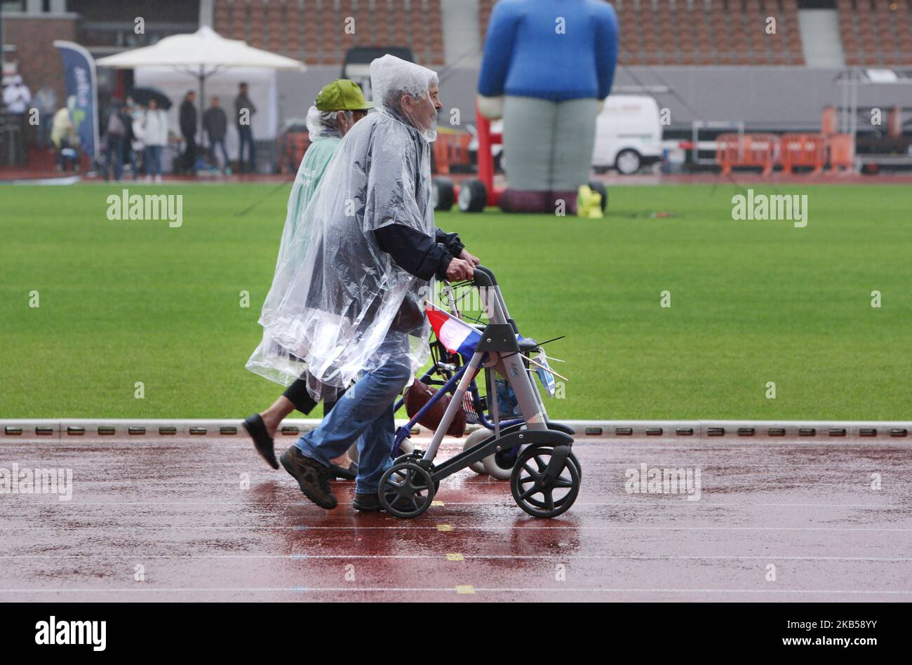 Pensioners take part in the Annual Roller Walker Race at the Olympic ...