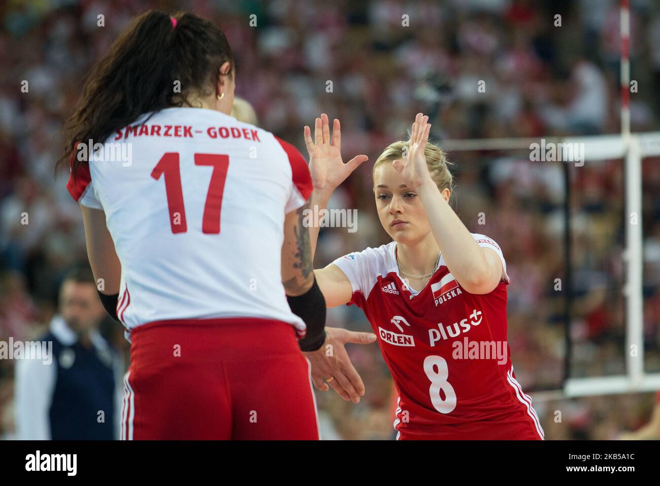 Malwina Smarzek-Godek and Maria Stenzel of Poland during Volleyball ...