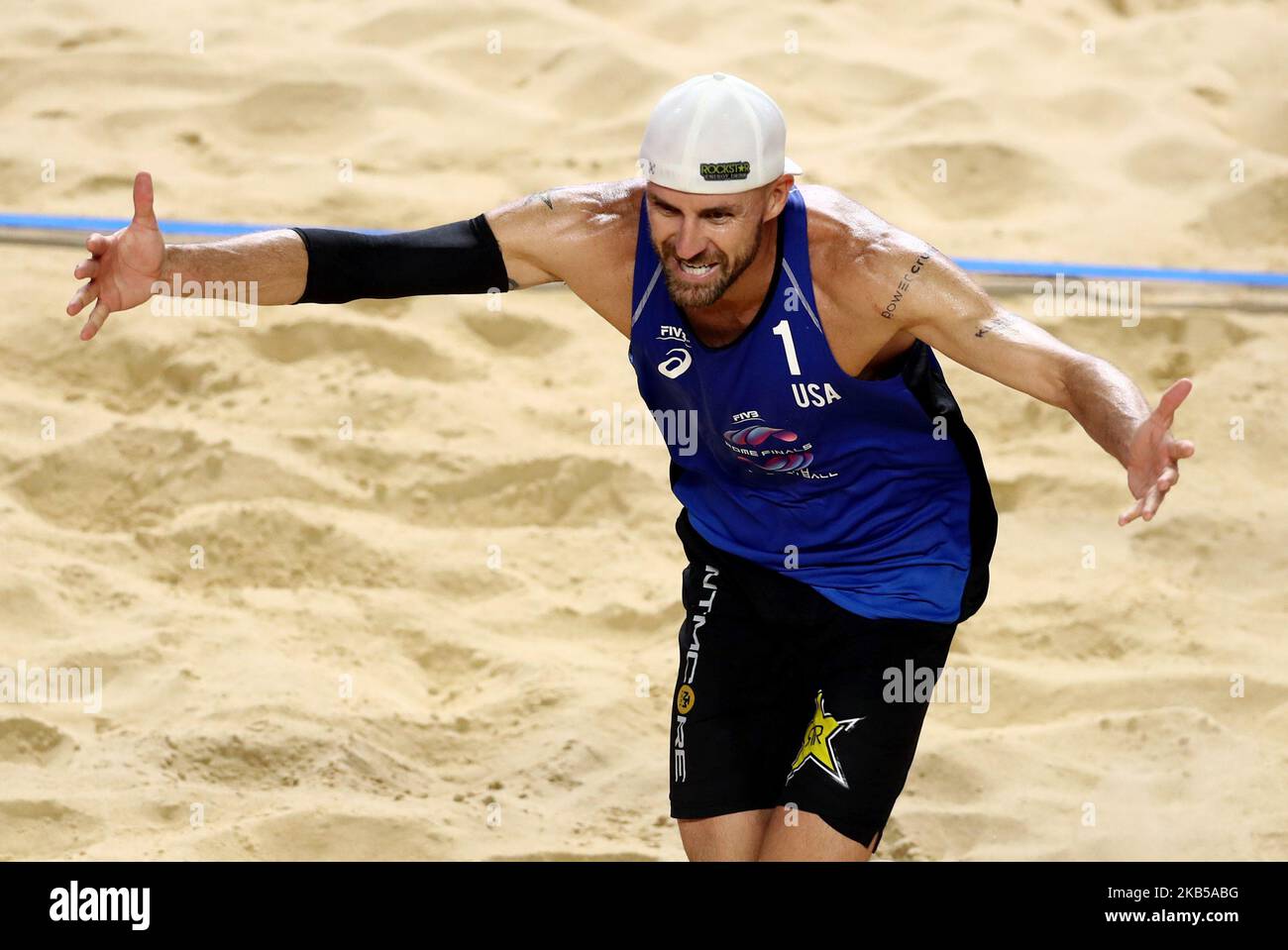 Jake Gibb (USA) celebrates during the Beach Volley Rome World Tour ...