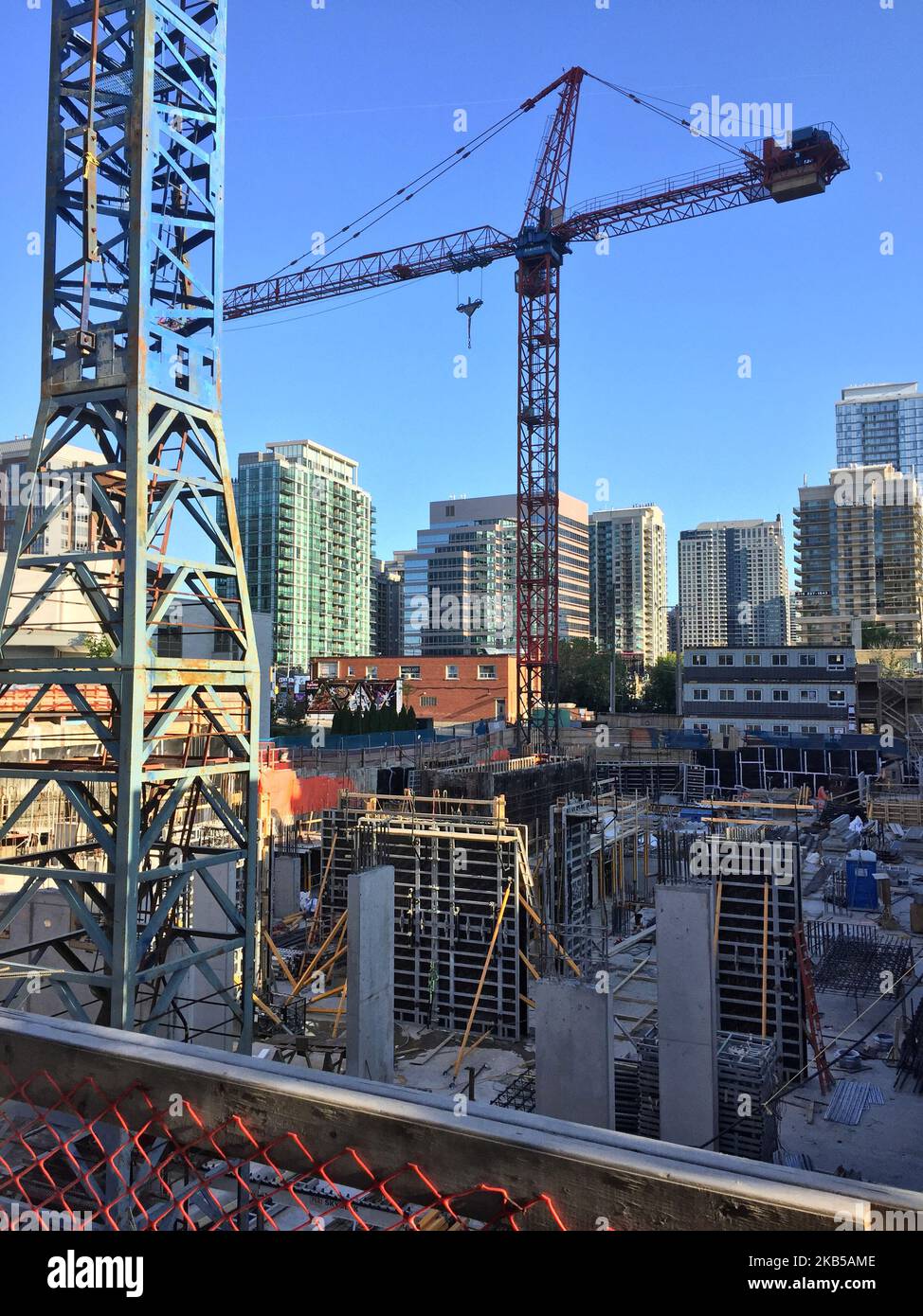 Construction of a new condominium building in Toronto, Ontario, Canada ...
