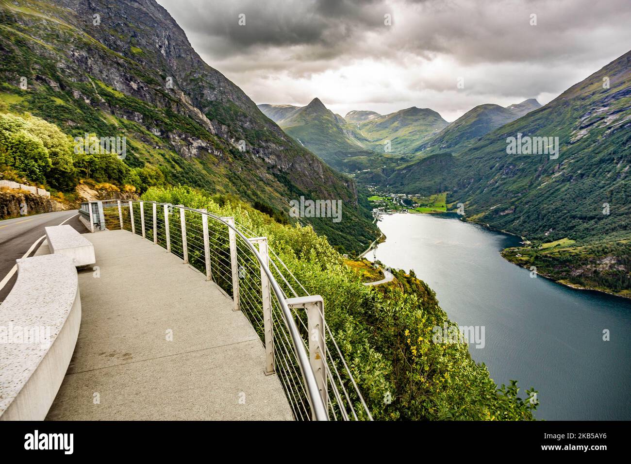 High aerial like - panorama view from Ornesvingen eagle Road ...
