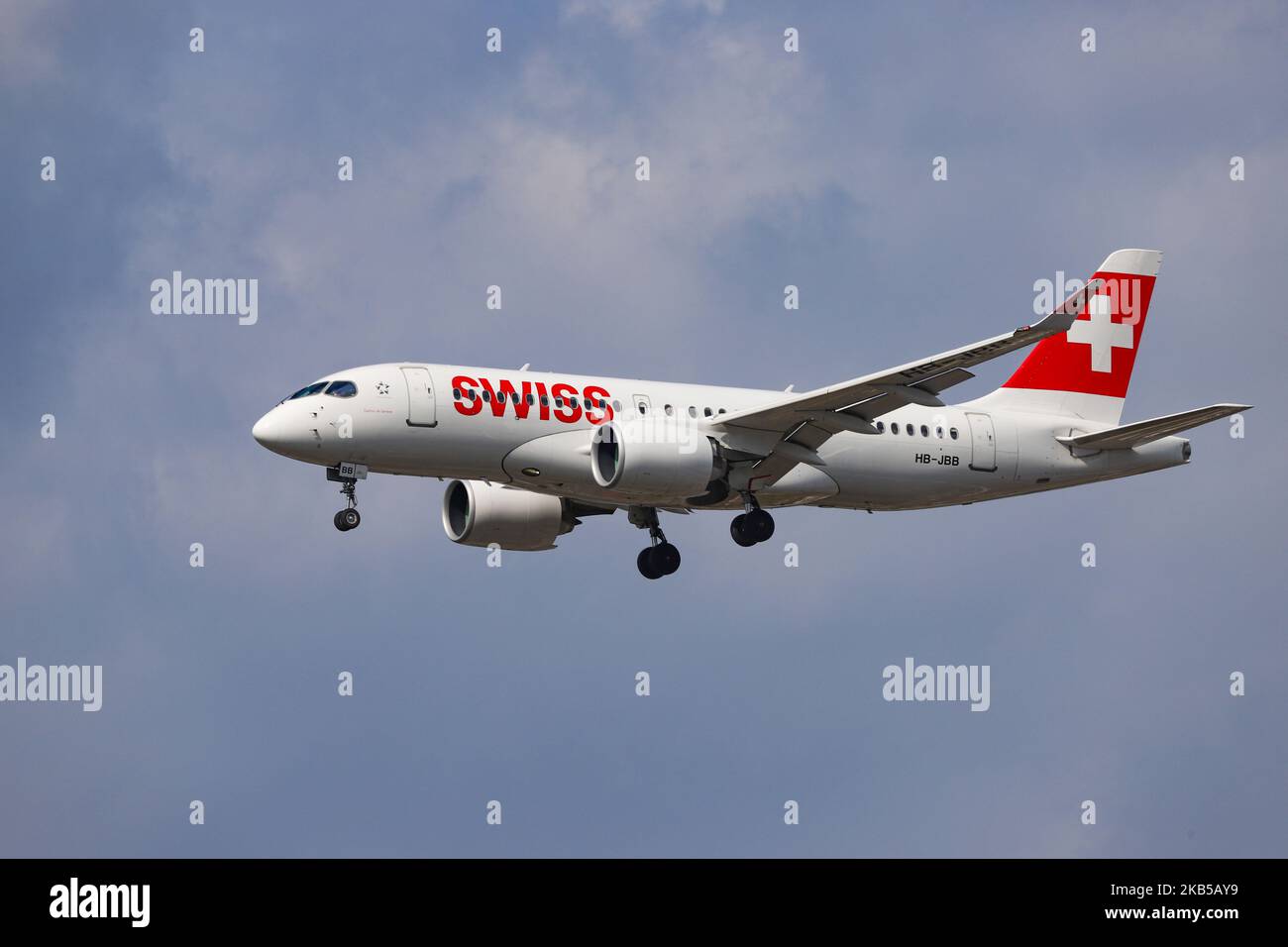 Swiss Airlines Bombardier BD-500 CSeries CS100 or Airbus A220-100 as ...