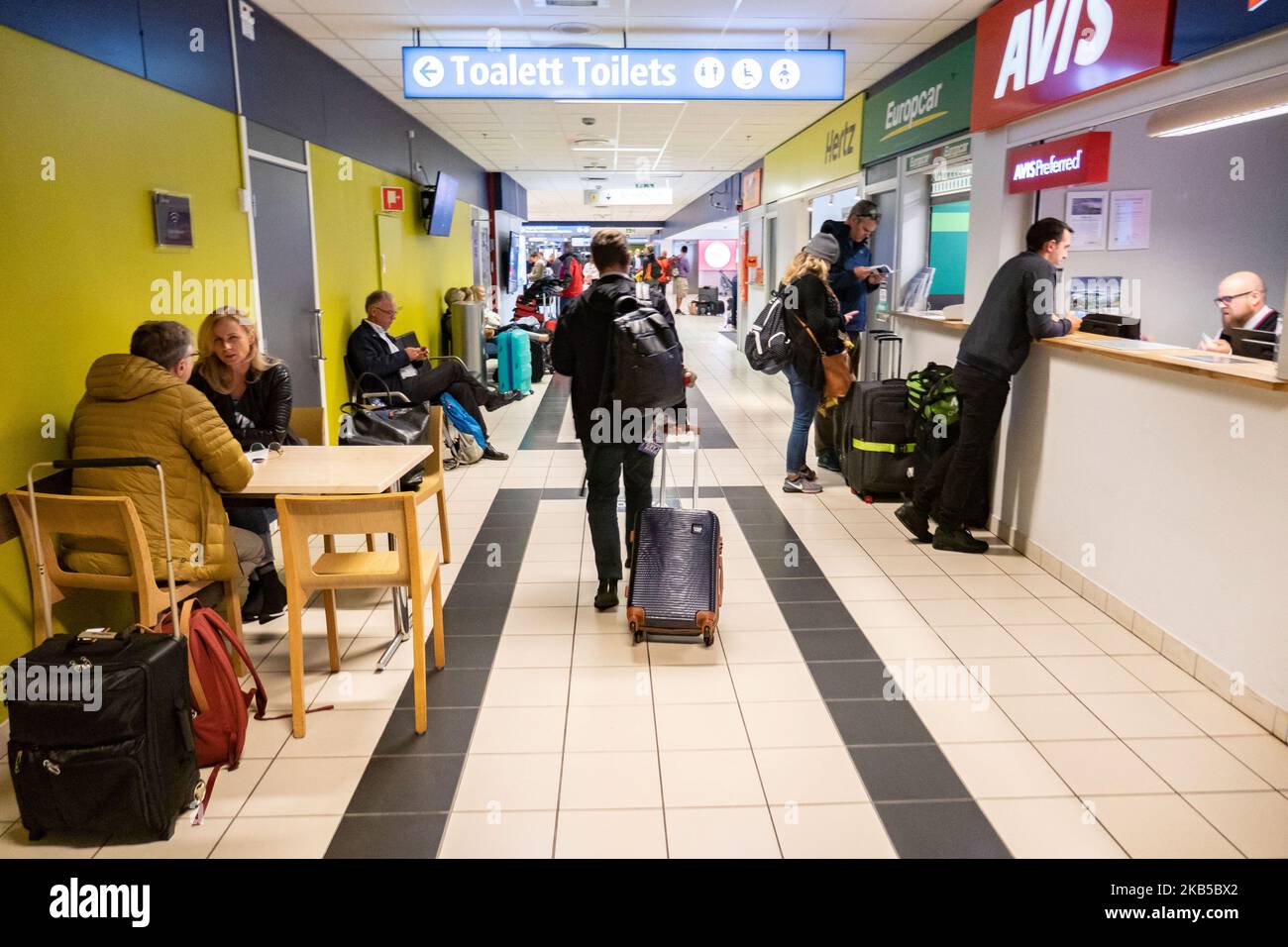 Before check-in departures hall, inside the terminal of Alesund ...