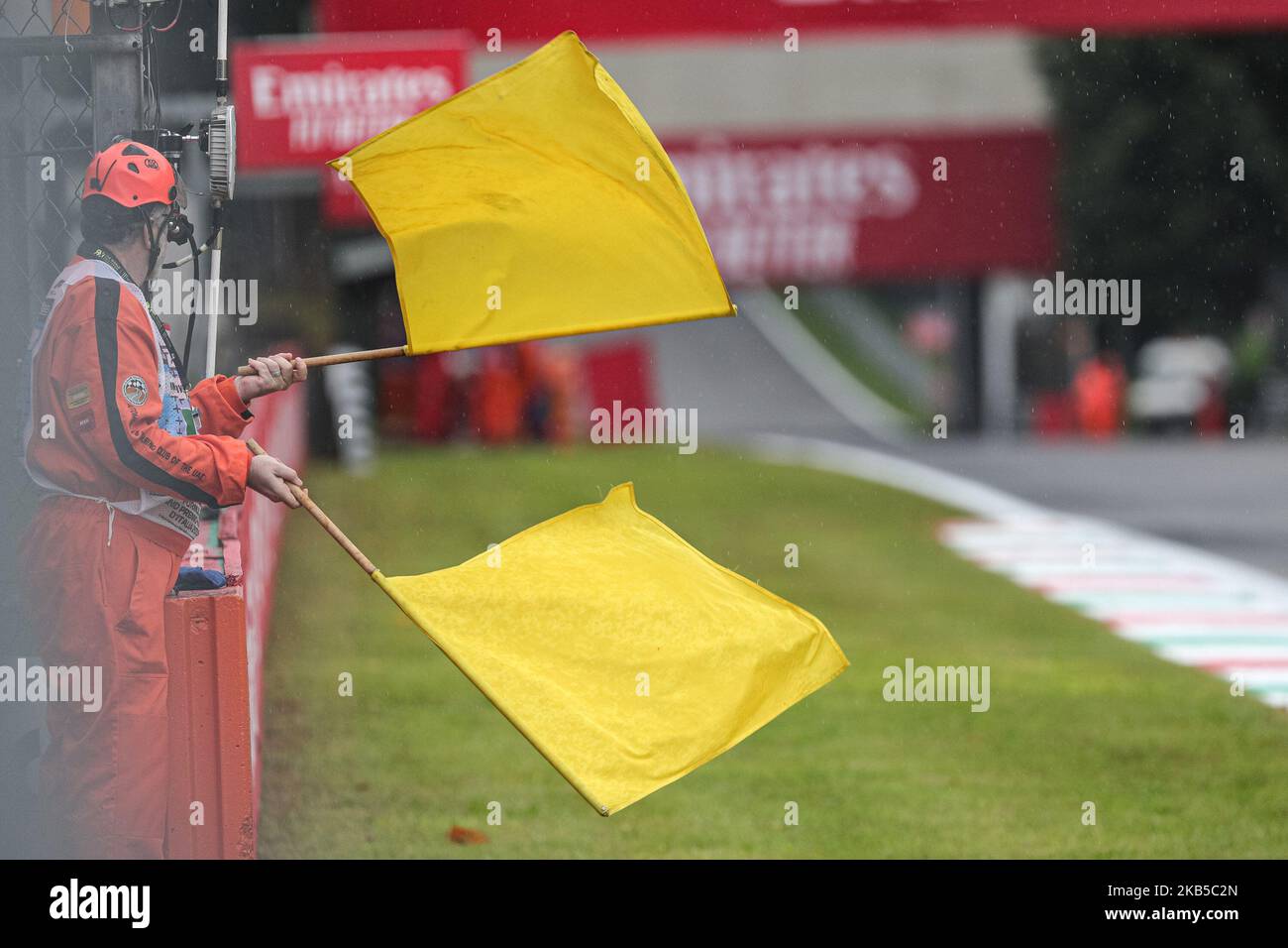 Yellow Flag on track during practice for the Formula One Grand Prix of ...