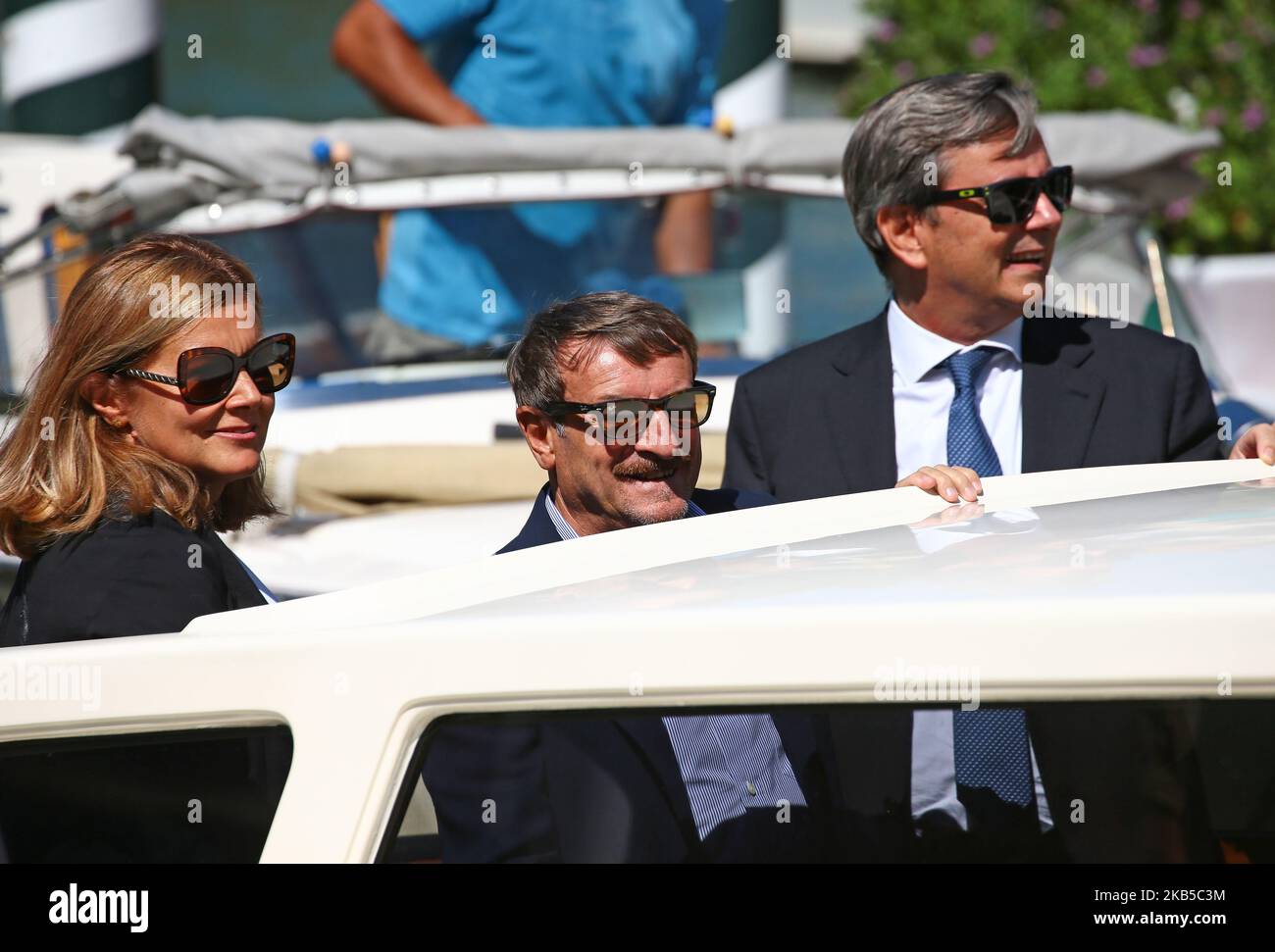 Giacomo Poretti is seen arriving at the 76th Venice Film Festival on ...