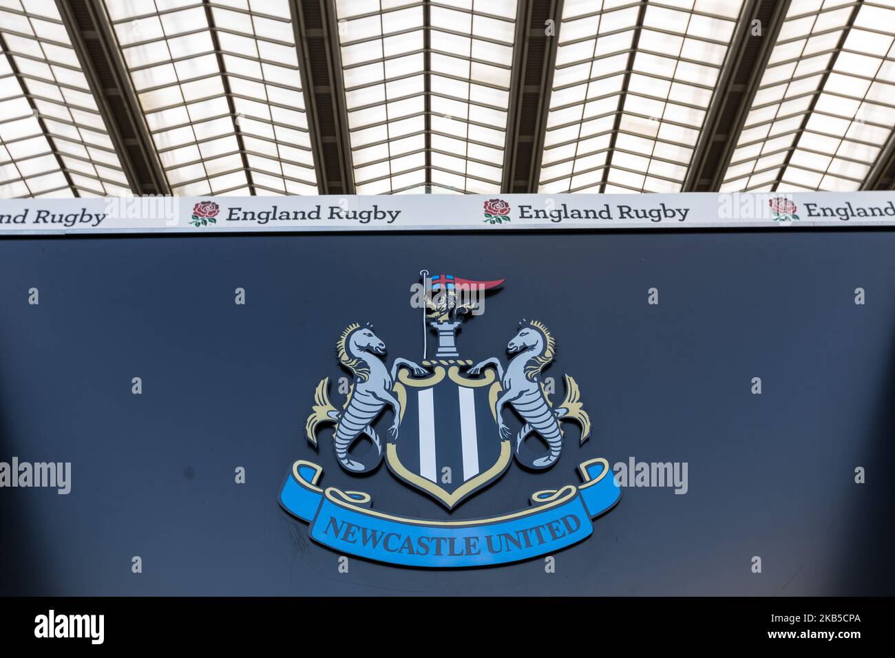 A general view of the Newcastle United Club Badge and England Rugby ...