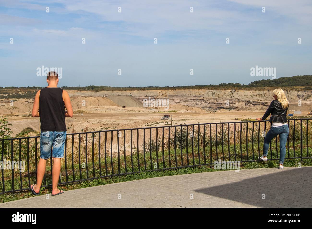 Amber open pit mine, on the largest in the world amber deposit is seen ...