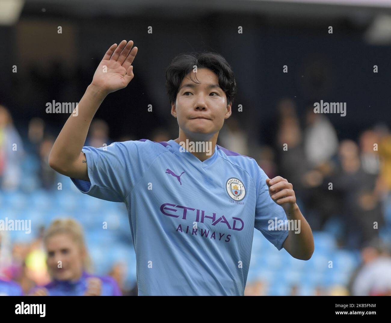 Lee Geum-Min acknowledges the supporters after making her debut for ...