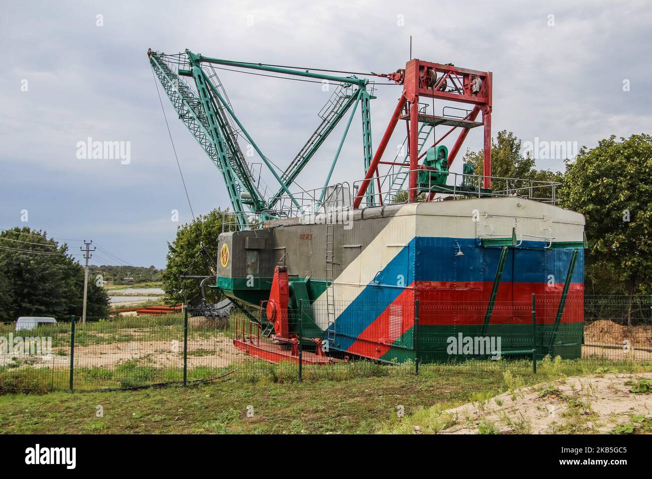 Giant digger on the amber open pit mine area, on the largest in the ...