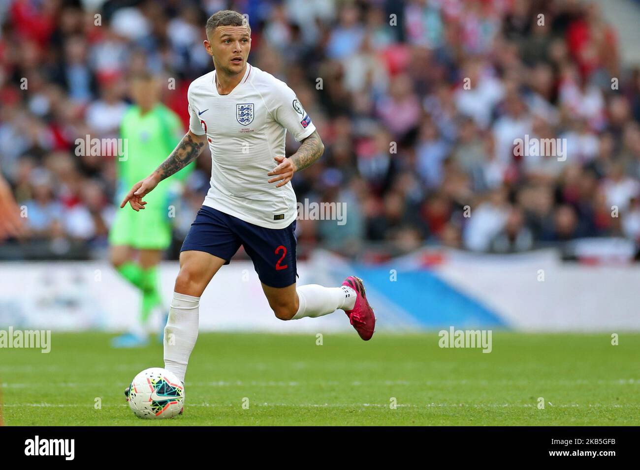 England defender Kieran Trippier looks for his man during the UEFA Euro ...