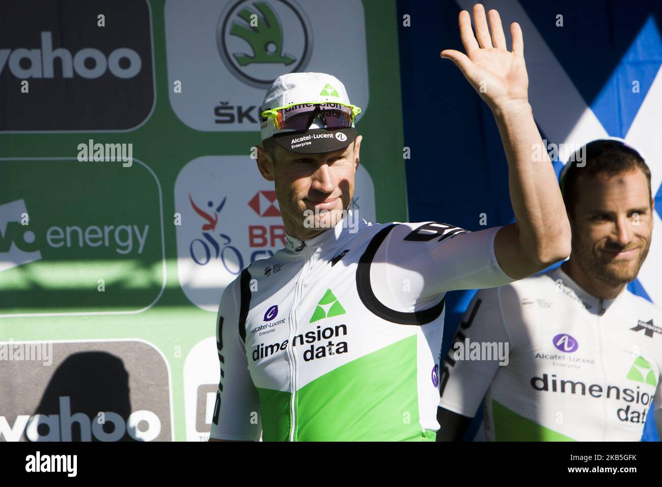 Bernie Eisel (AUT) of Team Dimension Data ahead of Stage 2 of the 16th ...