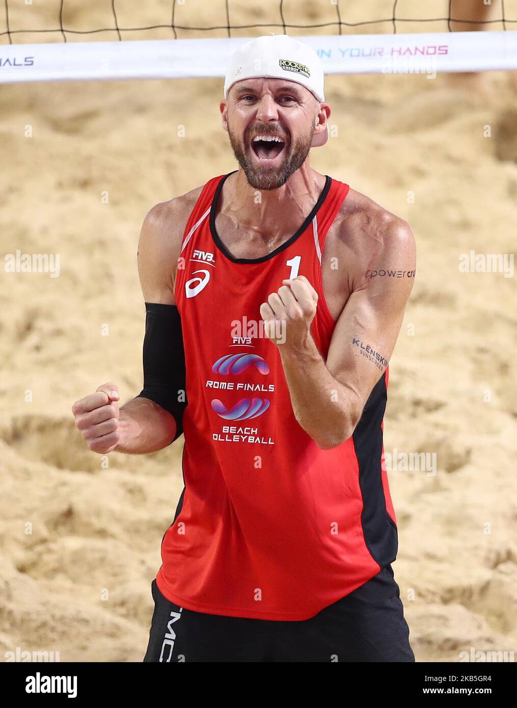 Jacob Gibb (USA) celebrates during the 3rd place final match at Beach ...