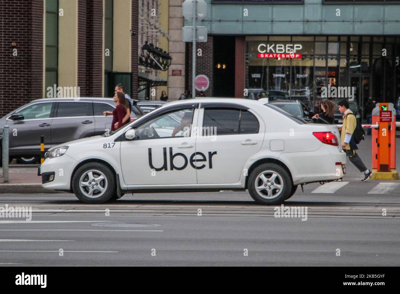 Uber driver driving an Uber Russia (joint venture with Yandex taxi ...
