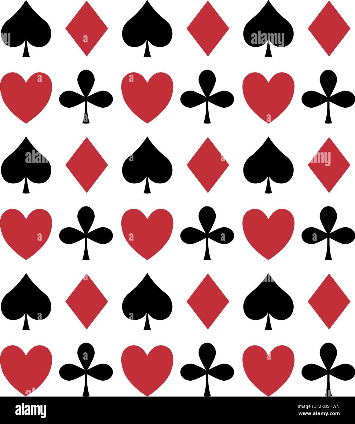 Vector seamless pattern of card suits isolated on white background ...